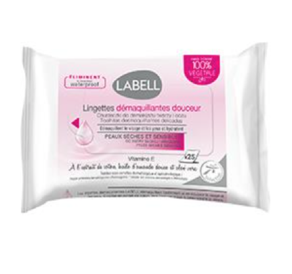 Labell lingettes démaquillantes douceur visage et yeux peaux sèches ou ...